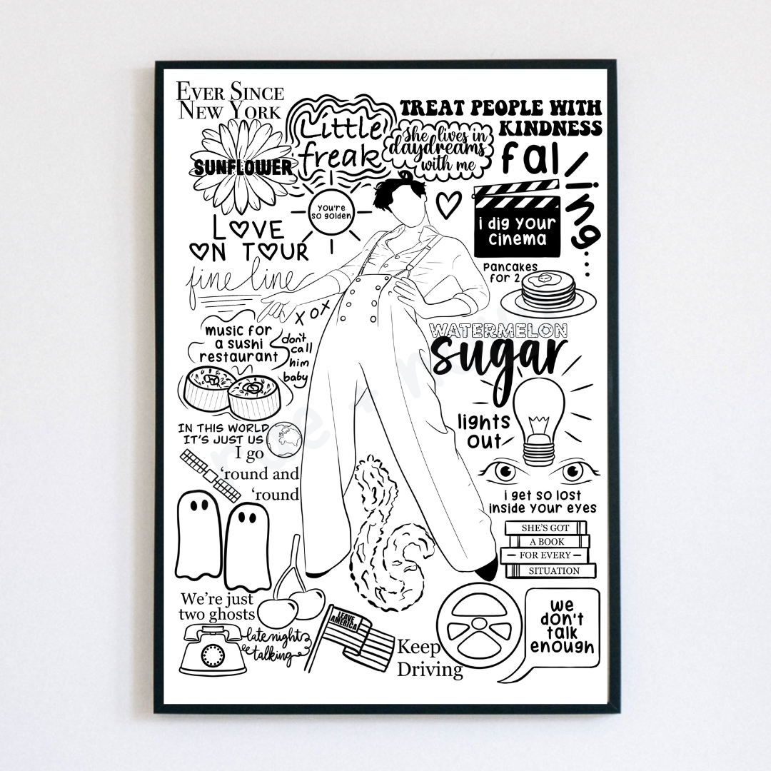 Harry Styles Doodle Print – Rae & Nova